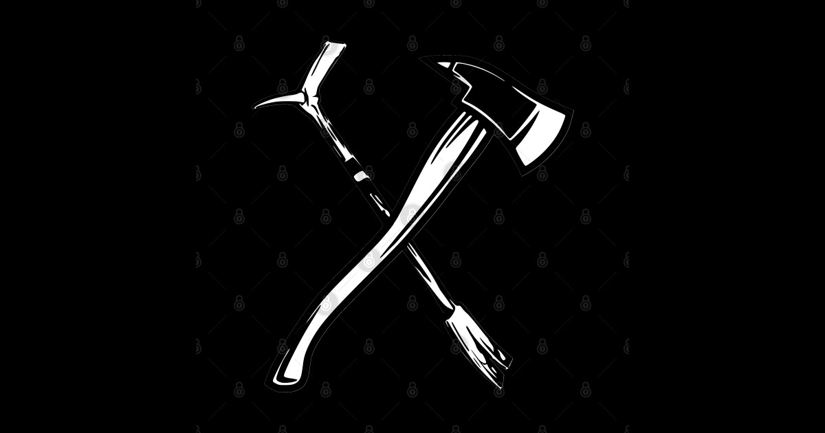 Firefighter Irons - Halligan and Axe - Firefighter - Sticker | TeePublic