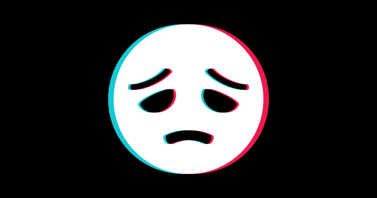 TikTok sad depressed emoji smiley White - Tik Tok Kids - Magnet | TeePublic