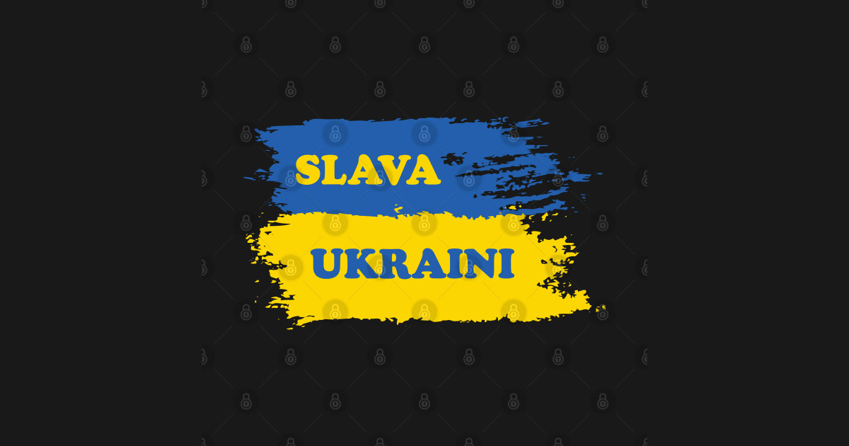 Slava Ukraini On Ukrainian Flag Vintage v5 - Slava Ukraini - T-Shirt ...