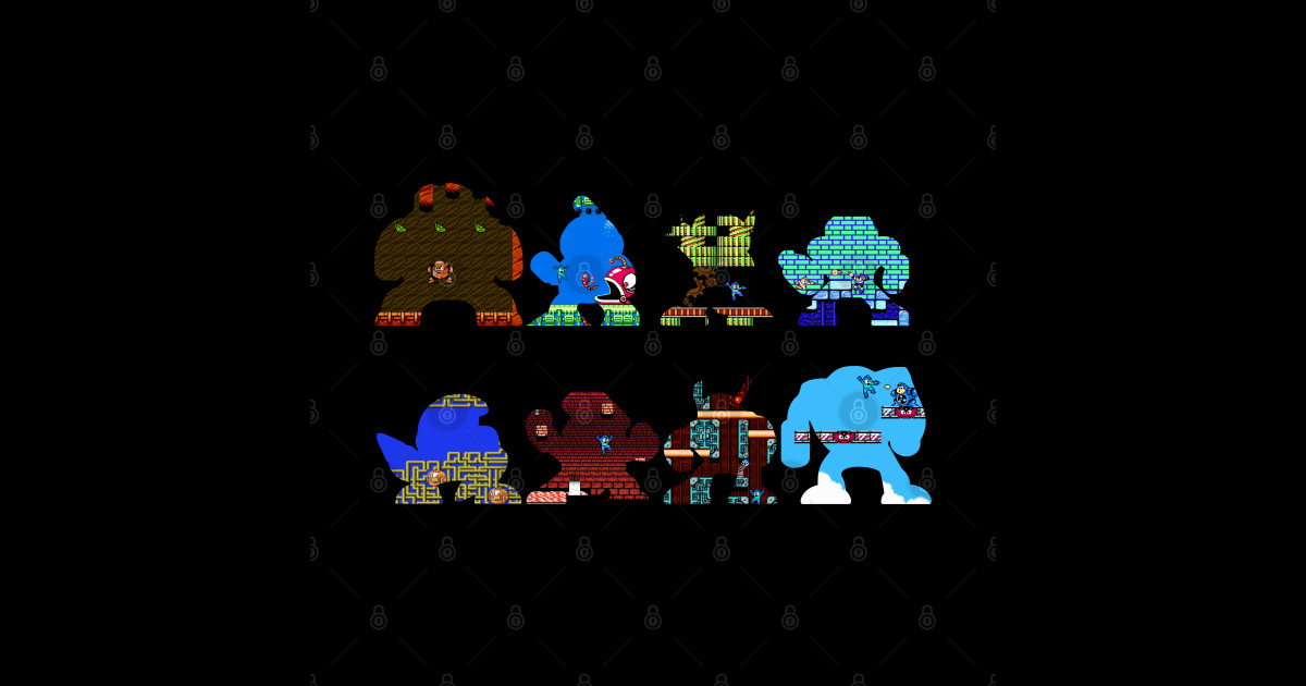 The Eight Bosses - Megaman 2 - v.2 - Megaman 2 - Sticker | TeePublic