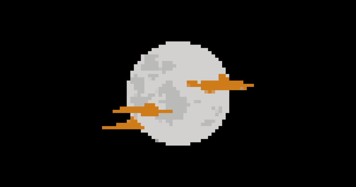 Spooky Moon Pixel Art - 16 Bit - Sticker | TeePublic