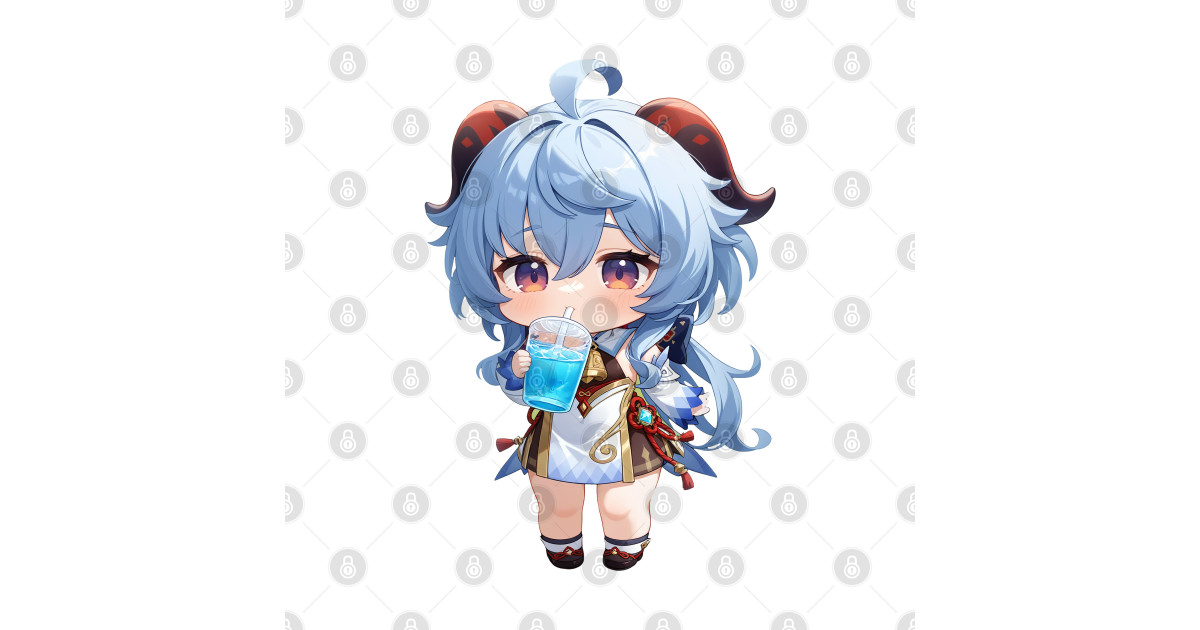 Cute Ganyu Chibi Sticker for Genshin Impact Fans - Ganyu Genshin Impact ...