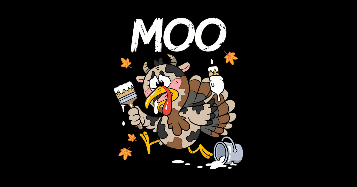 Turkey Moo Funny Thanksgiving Cow Disguise Fall - Funny Thanksgiving ...