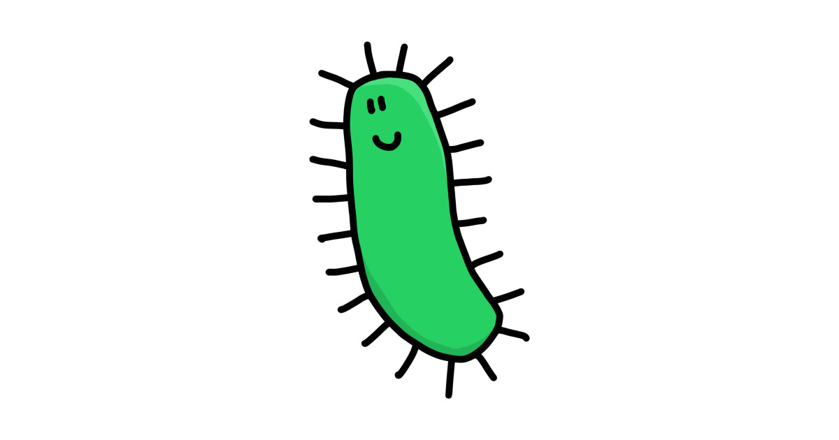 Cute E. coli bacteria sticker - Bacteria - Sticker | TeePublic