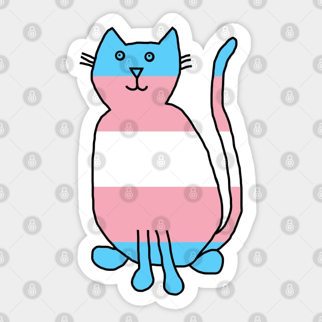 Transgender Pride Flag Cat - Transgender Pride - Sticker | TeePublic