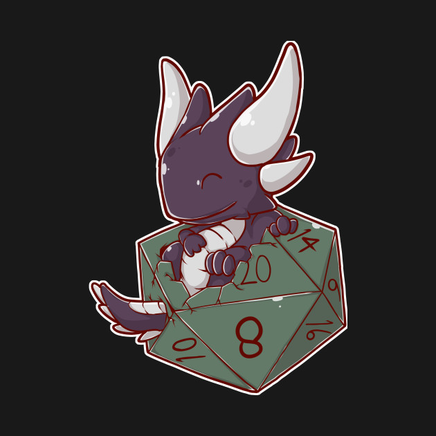 Baby Black Dragon D20 - Dungeons And Dragons - T-Shirt sold by ...