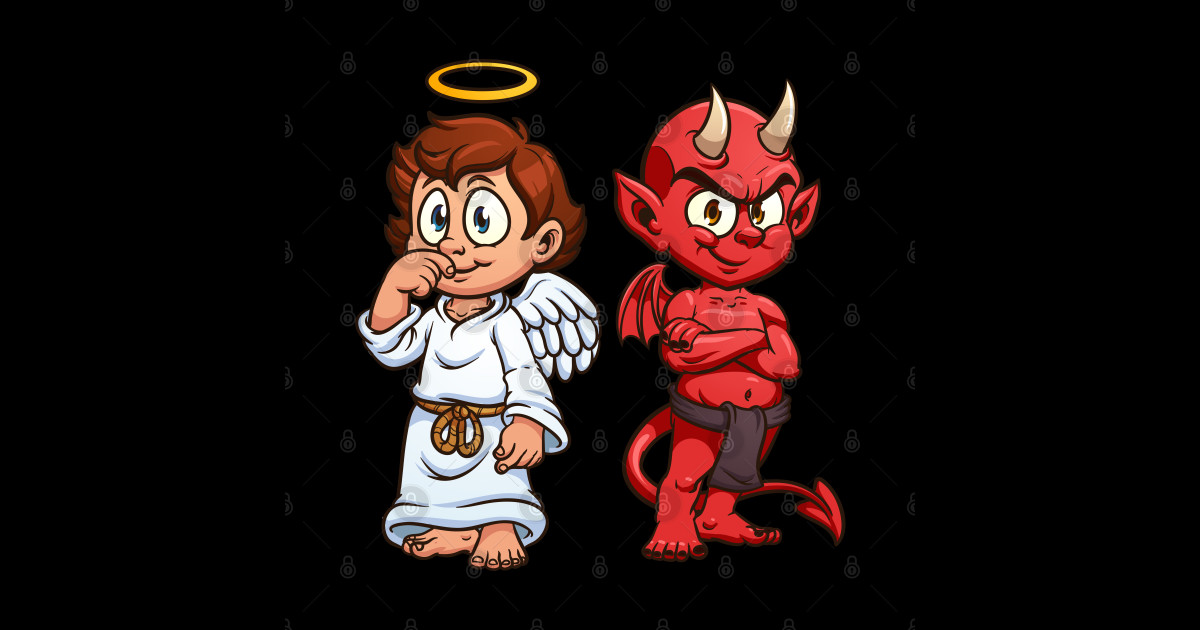 Angel and devil - Angel - Sticker | TeePublic