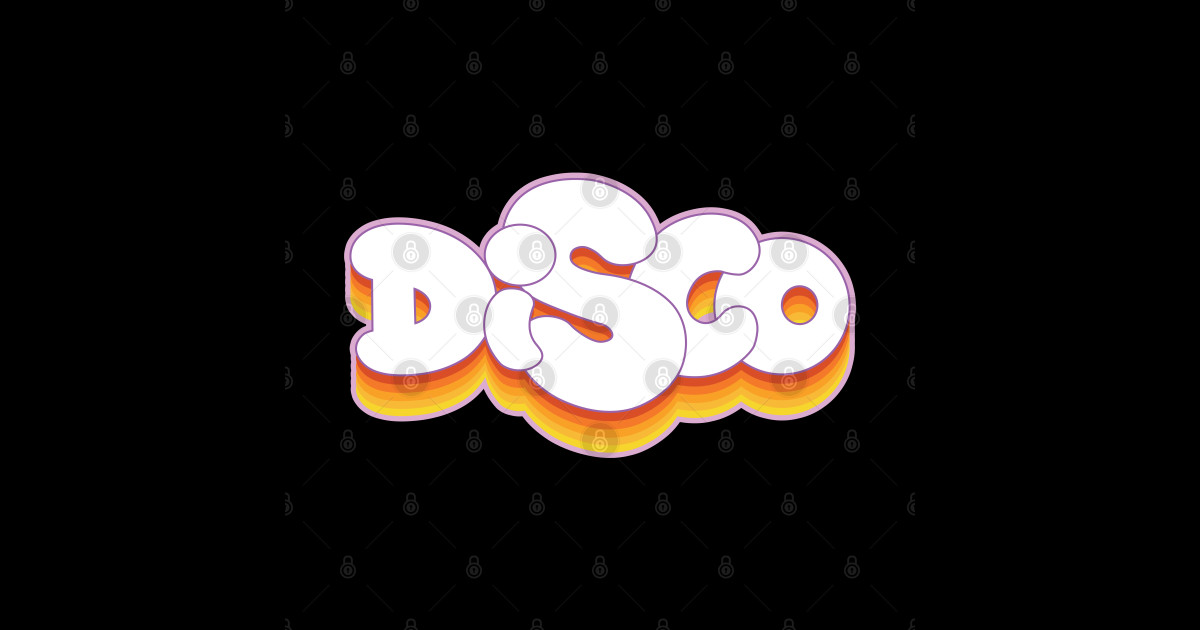Disco Graffiti bubble letter style - Disco Music - Sticker | TeePublic