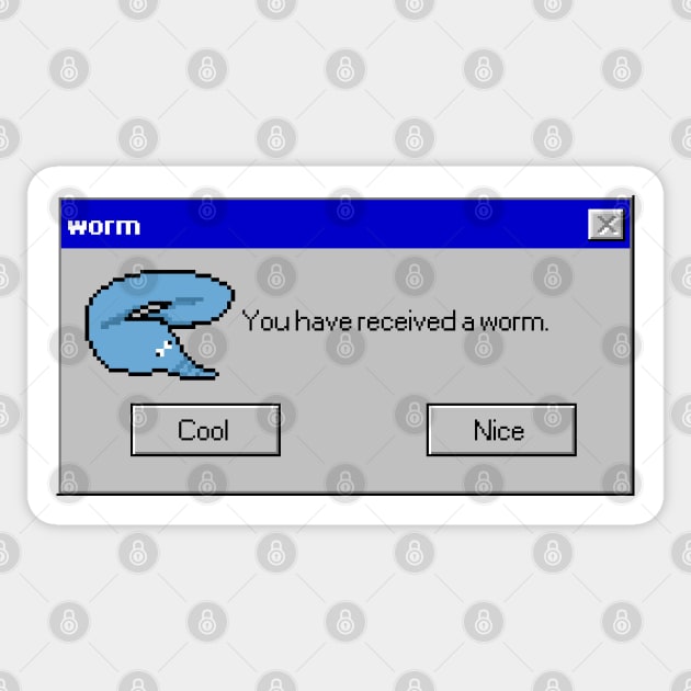 Digital Worm - Worm On A String - Sticker | TeePublic