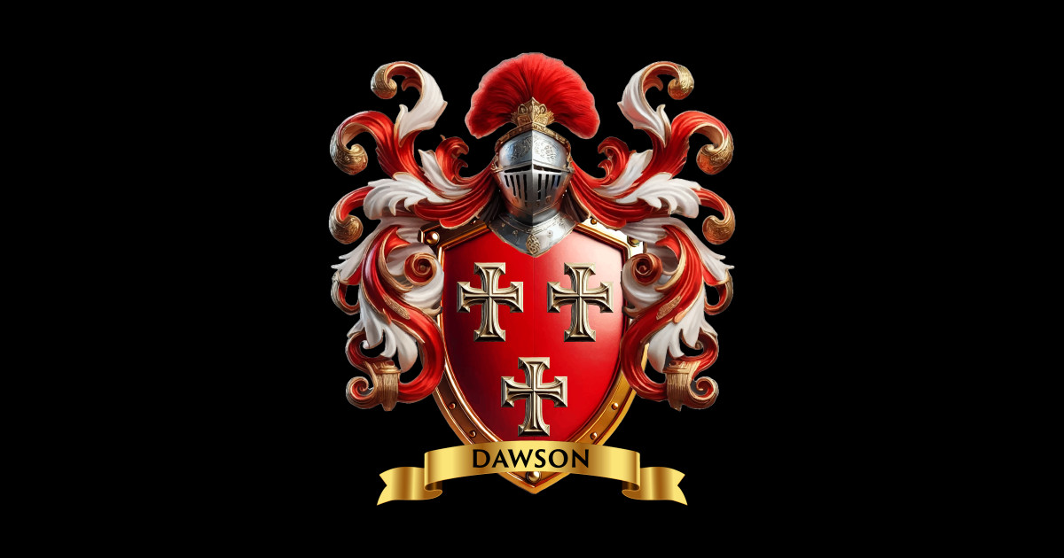 Dawson Family Crest – Ancestral Coat of Arms, Heraldic Emblem Gift ...