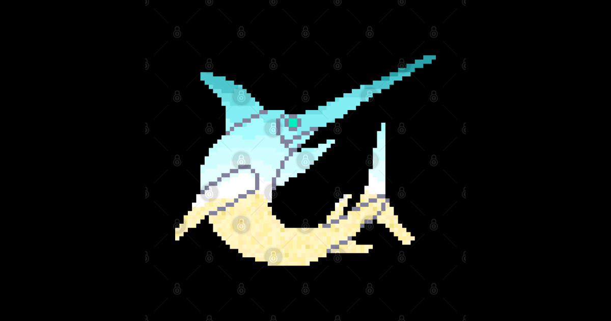 Modern Pixel Sea Swordfish - Swordfish - Sticker | TeePublic