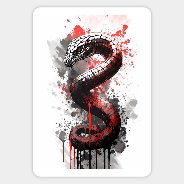 Black Mamba Ink Painting - Black Mamba - Sticker | TeePublic