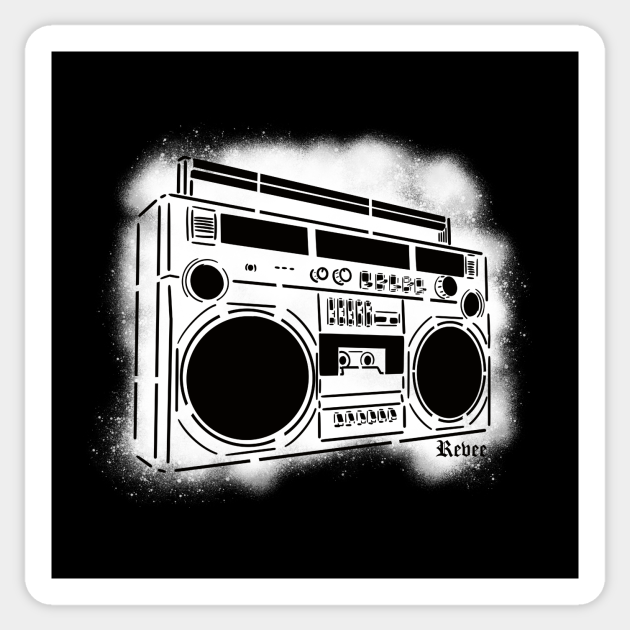 Boombox Stencil - Boombox - Sticker | TeePublic