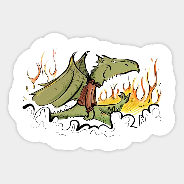 Derpy Dragon (Color) - Dragon - Sticker | TeePublic