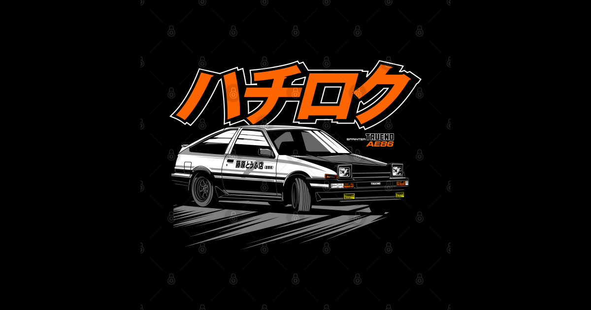 Initial D Toyota AE86 Trueno - Toyota Ae86 - Sticker | TeePublic