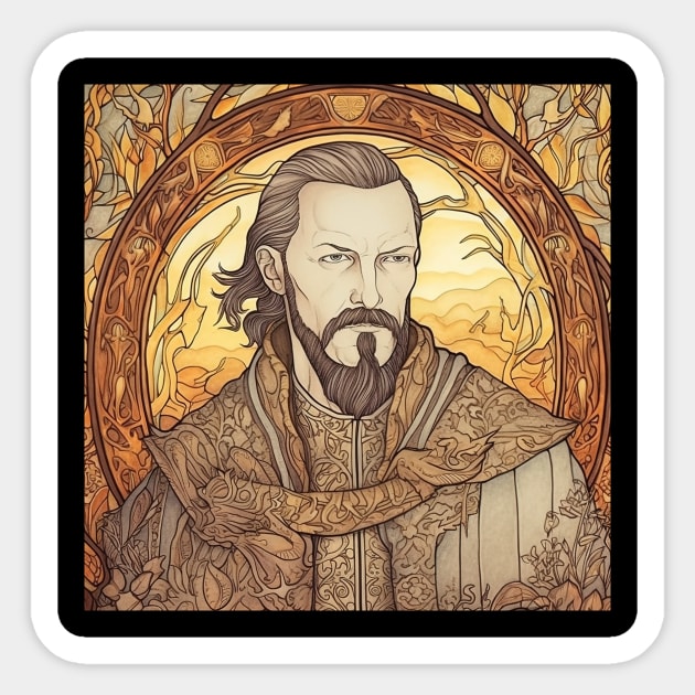 Ragnar Lothbrok - Art Nouveau - Sticker | TeePublic