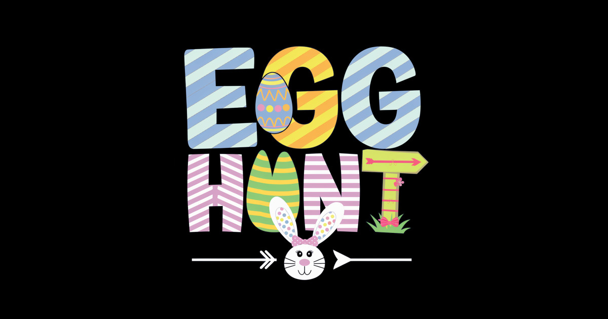Cute Easter Egg Hunt Bunny Design - Easter Egg Hunt - Sticker | TeePublic