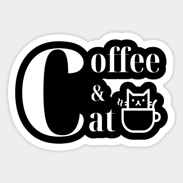 Coffee and cat - Coffee And Cat - Sticker | TeePublic