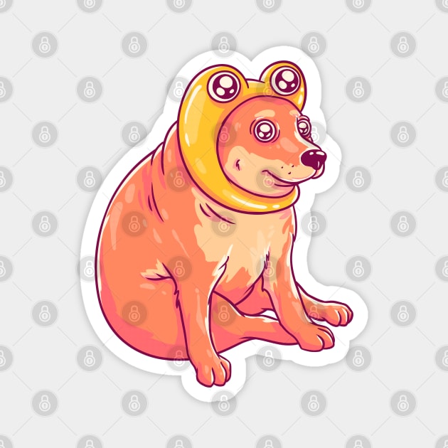 Cheems Frog - Yellow Frog Hat - Cheems - Magnet | TeePublic