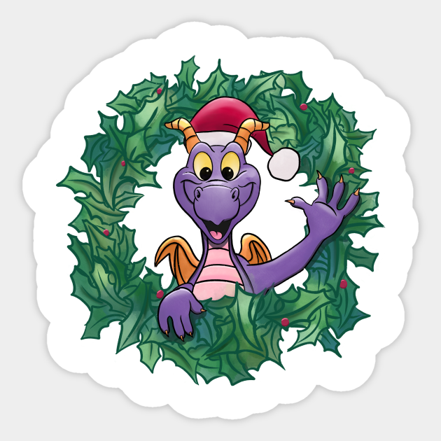Holiday with Figment - Figment - Sticker | TeePublic