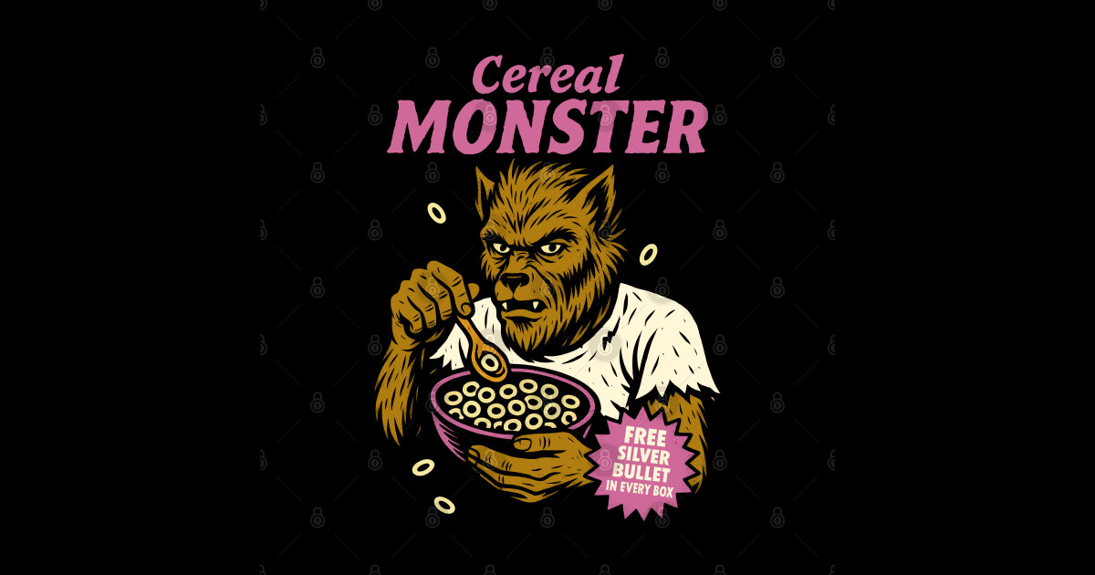 Cereal Monster Parody | Funny Werewolf Horror - Werewolf - Sticker ...