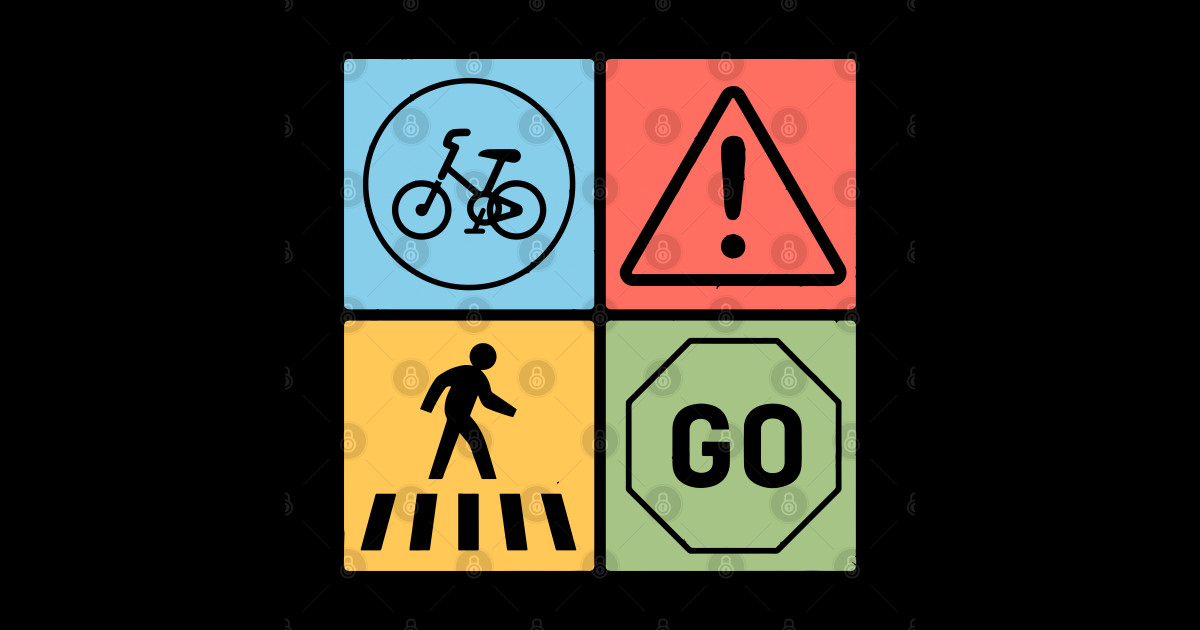 Traffic Signs Pop Art Design - Retro Road Symbol - Traffic Signs ...