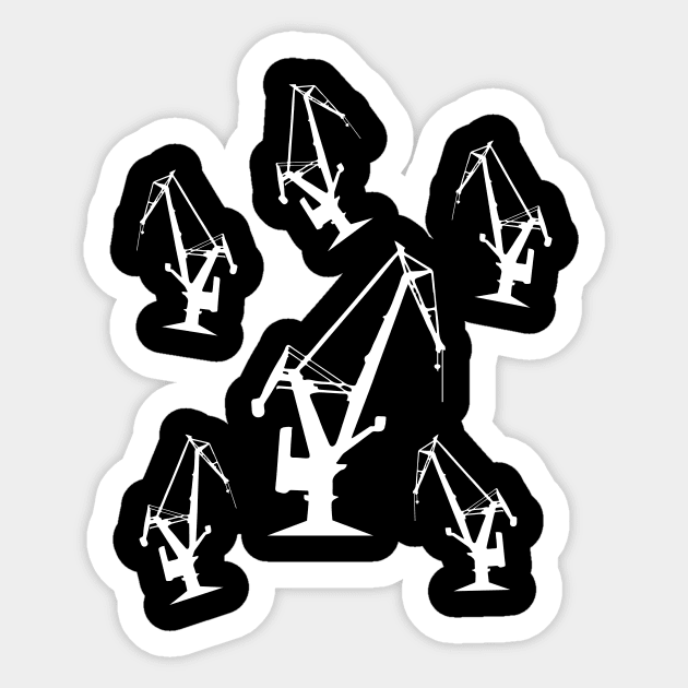 industrial cranes design - Industrial Cranes - Sticker | TeePublic