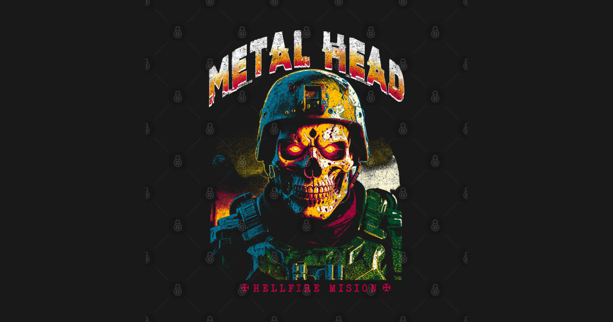 METAL HEAD - Skull - T-Shirt | TeePublic