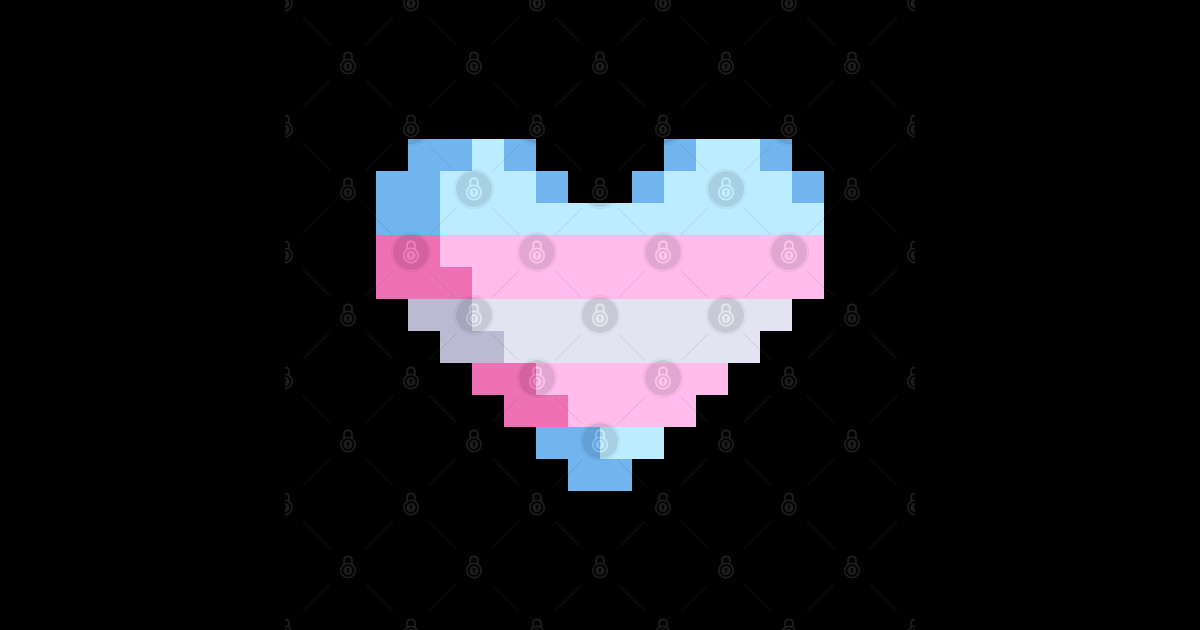 Pixel Trans Flag Heart - Lgbt - Sticker | TeePublic