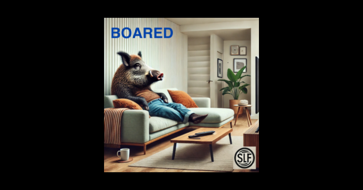 BOARED - Humor Pig Bored - Sticker | TeePublic