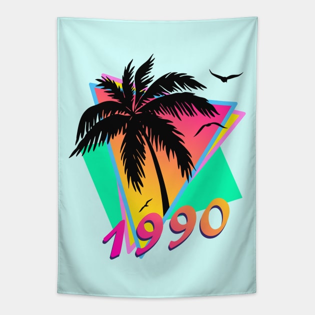 1990 Cool Tropical Sunset - 1990 - Tapestry | TeePublic