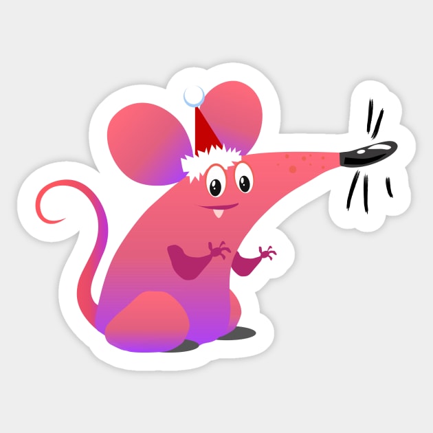 Pinky funny mouse - Mouse Animal Funny Pink Cartoons - Sticker | TeePublic