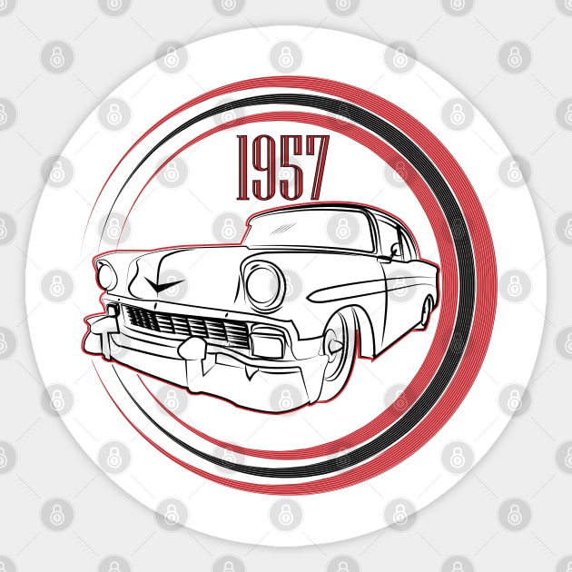 1957 Chevy Hot Rod - 57 Chevy - Sticker | TeePublic