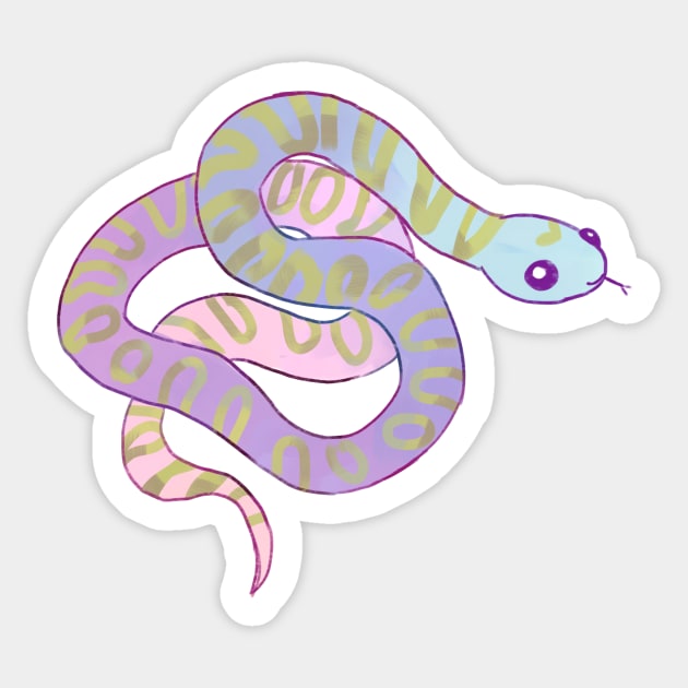 Cute watercolor snake - Stay Back - Sticker | TeePublic