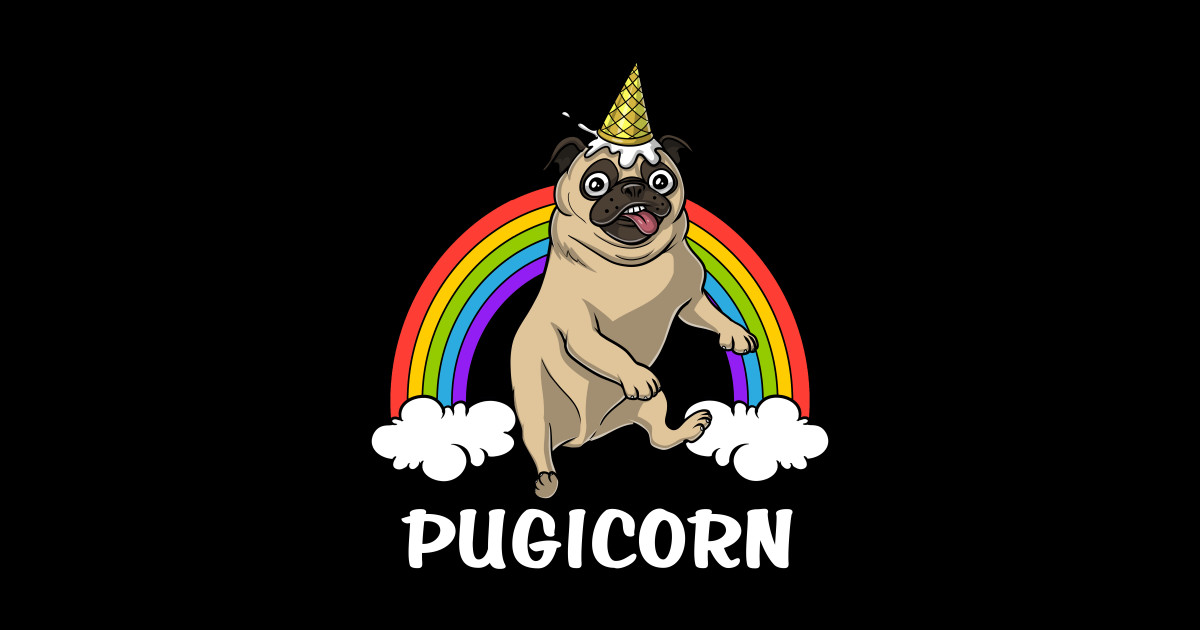 Pugicorn Pug Dog - Pugicorn - Sticker | TeePublic