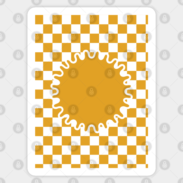 90s Checkerboard - Yellow 2 - Checks - Sticker | TeePublic