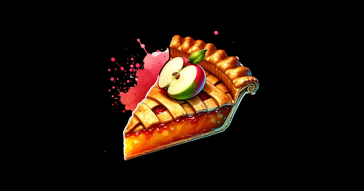 Apple Pie Love Kawaii Vintage Sweet Slice Retro - Apple Pie - Sticker ...