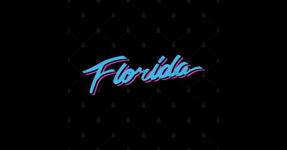 Florida Vice Blue - Miami Vice Style - Sticker | TeePublic