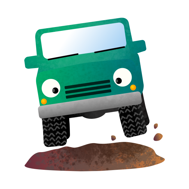 Cute 4X4 offroad vehicle cartoon car - 4wd - T-Shirt | TeePublic