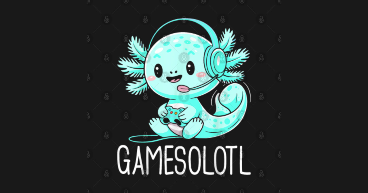Gamesolotl Kawaii Axolotl Gamer Anime - Axolotl - T-Shirt | TeePublic