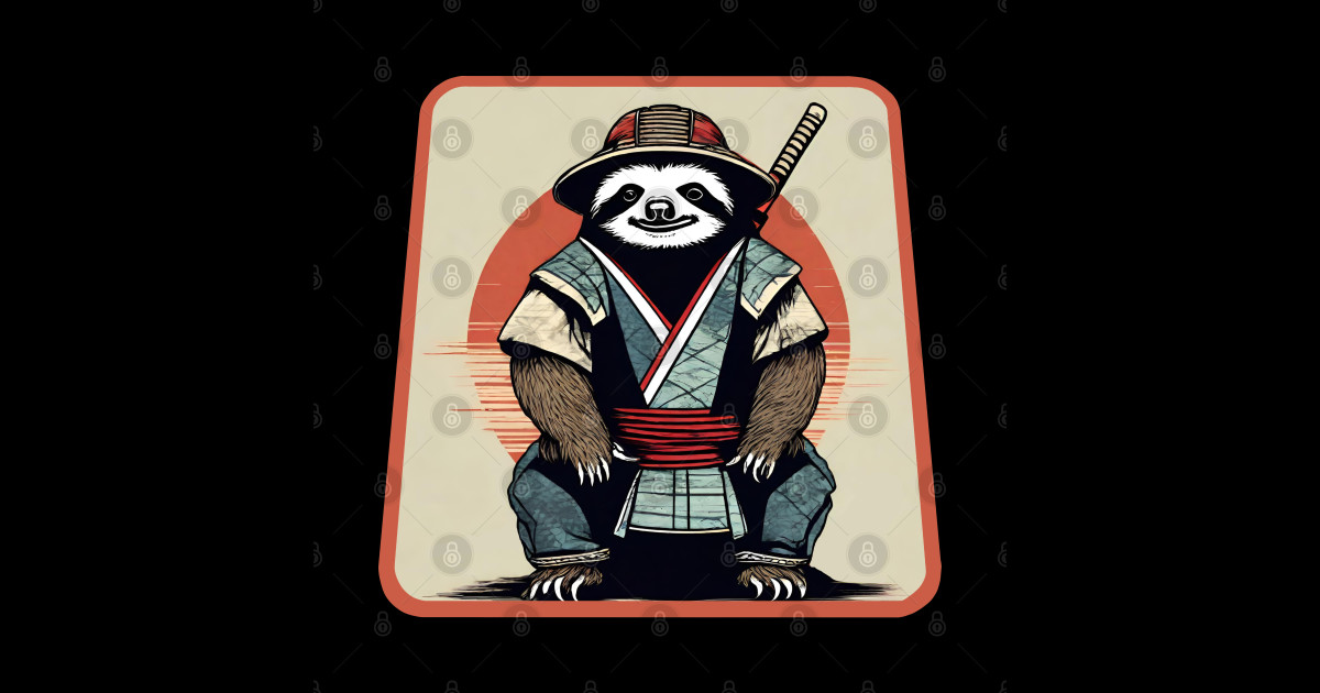 Sloth Samurai - Sloth - Sticker | TeePublic