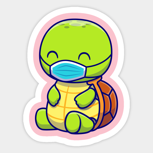 Cute Turtle Wearing Mask Cartoon - Cute Turtle Wearing Mask Cartoon ...