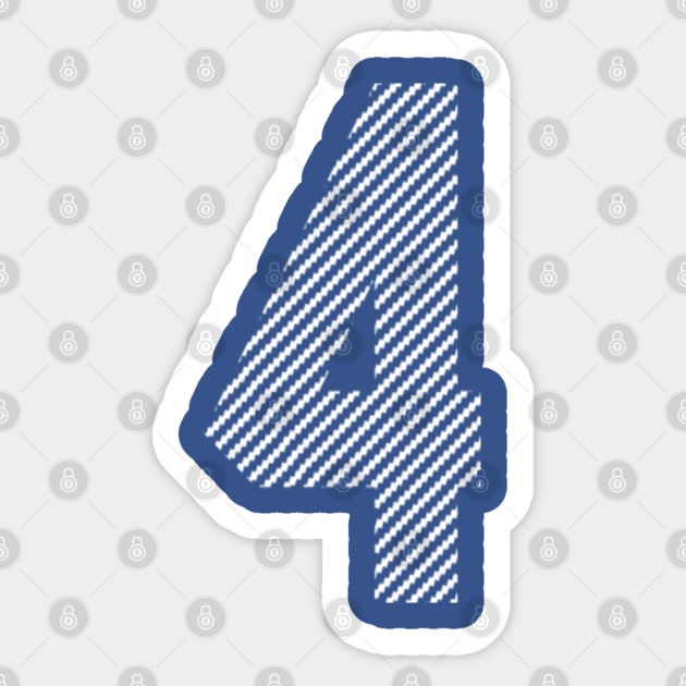 Iconic Number 4 - Number 4 - Sticker | TeePublic