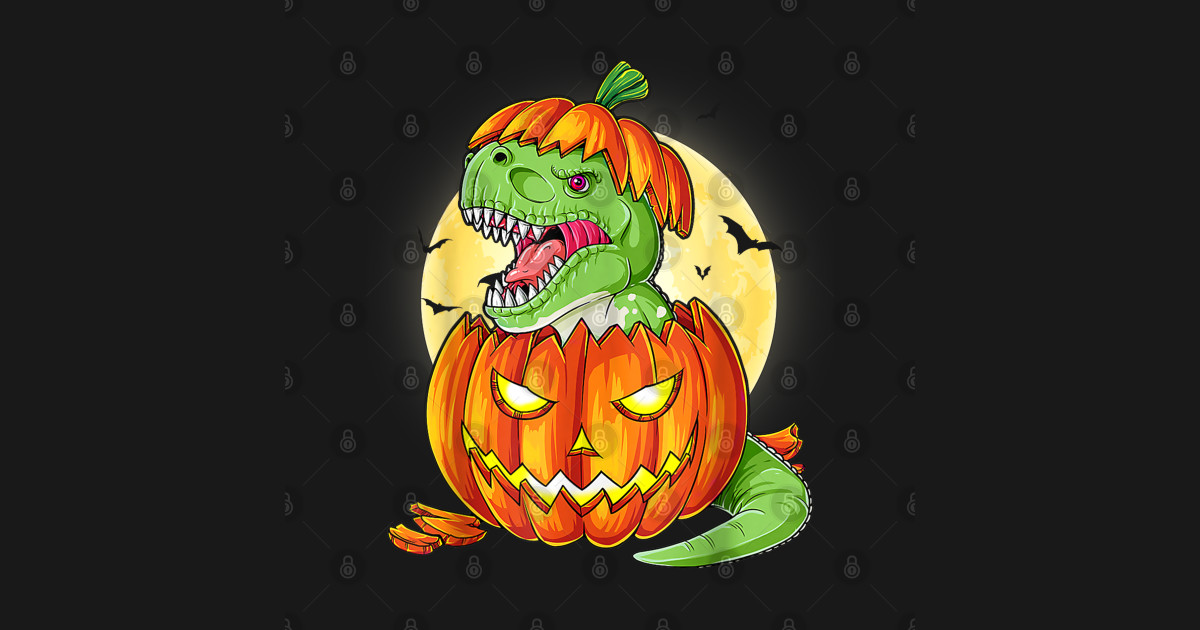 Pumpkasaurus Halloween T-Rex Dinosaur Pumpkin - Pumpkasaurus - T-Shirt ...