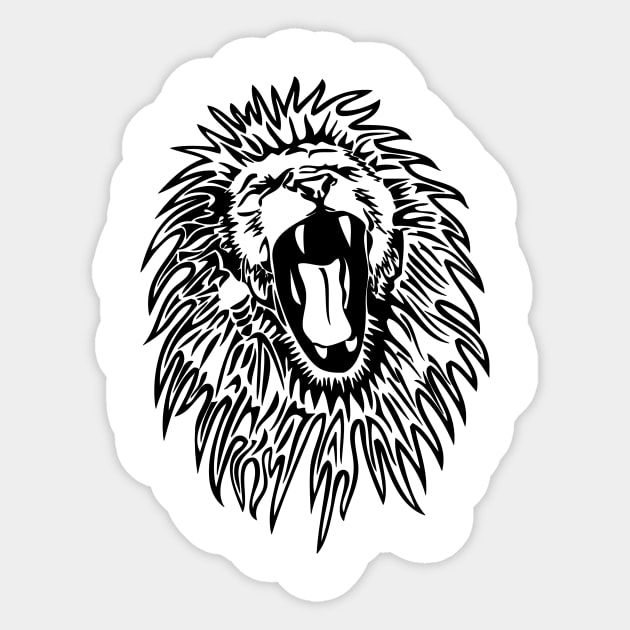 how to draw lion roaring face