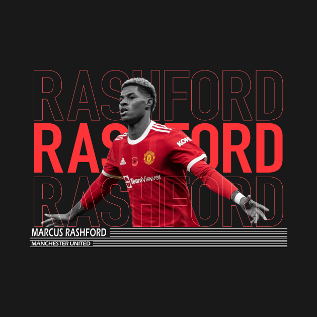 Marcus Rashford Typography Stroke - Marcus Rashford - T-Shirt sold by ...