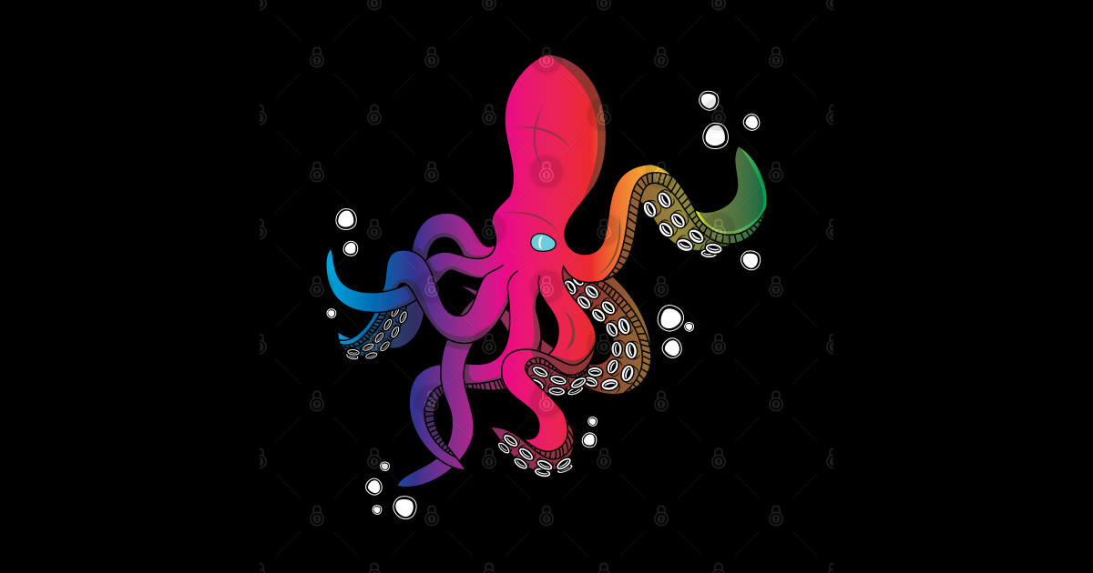 The Rainbow Octopus - Octopus - Sticker | TeePublic