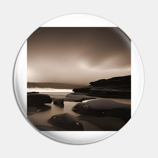 Victorian Coastal Landscape Rocks Photo - Melbourne - Pin | TeePublic