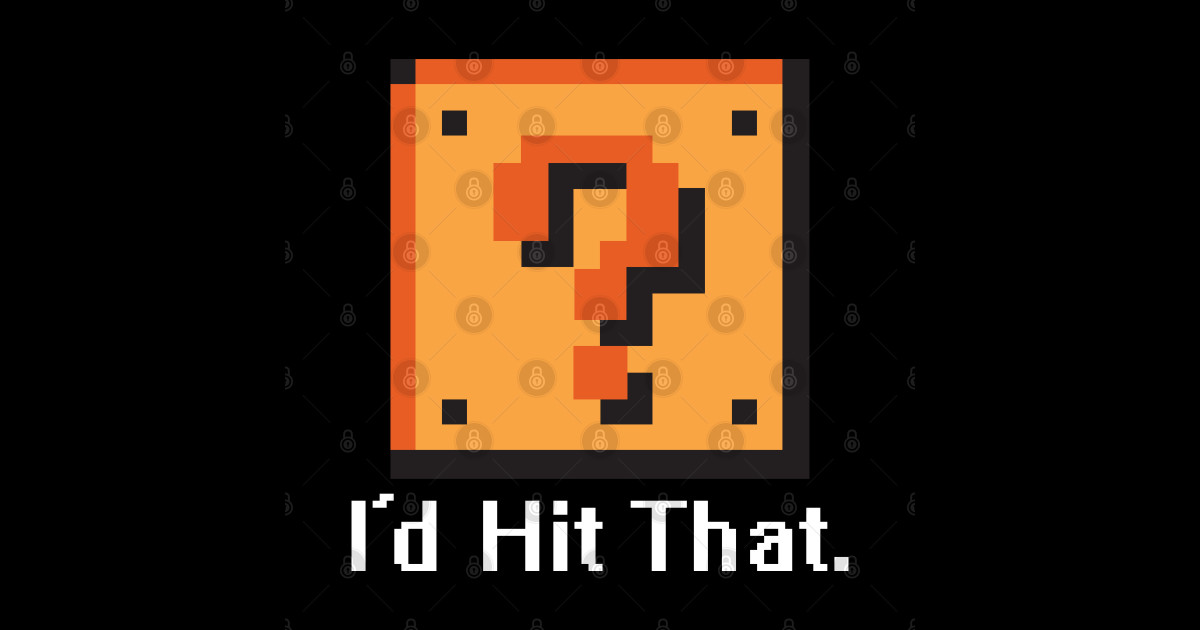 I'd Hit That - 8-Bit Question Block - Video Game - Sticker | TeePublic