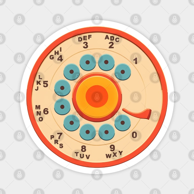 Pop Art Rotary Dial - Rotary Phone - Magnet | TeePublic